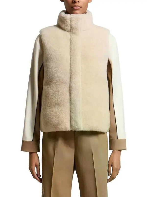 Peserico Shearling-panel Quilted Gilet - Neutrals