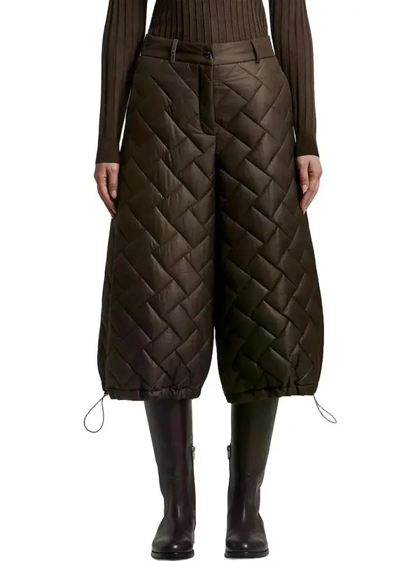 Peserico Quilted Drawstring Trousers - Brown