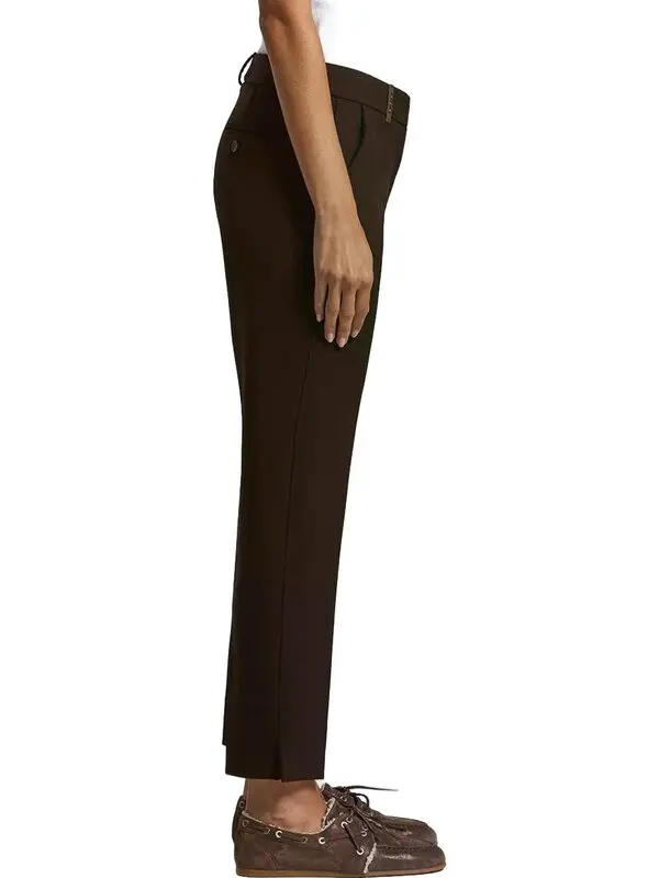 Peserico Bead-embellished Cropped Trousers - Brown