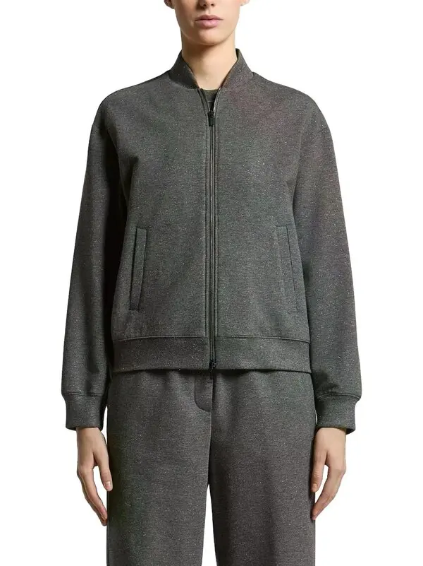 Peserico Marl-effect Zip-up Sweatshirt - Grey