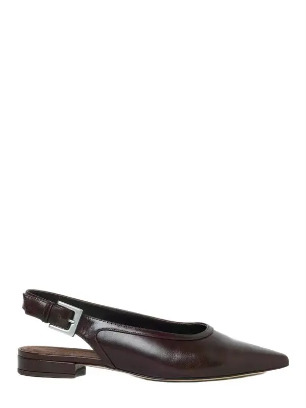 Peserico Pointed-toe Slingback Flat Pumps - Brown