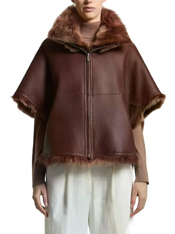 Peserico Reversible Shearling Jacket - Brown