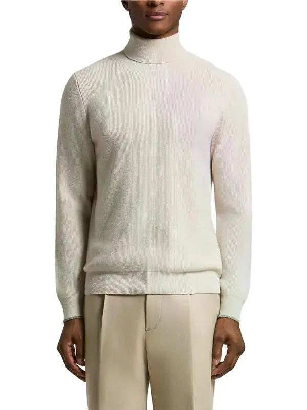Peserico Ribbed Roll-neck Sweater - Neutrals