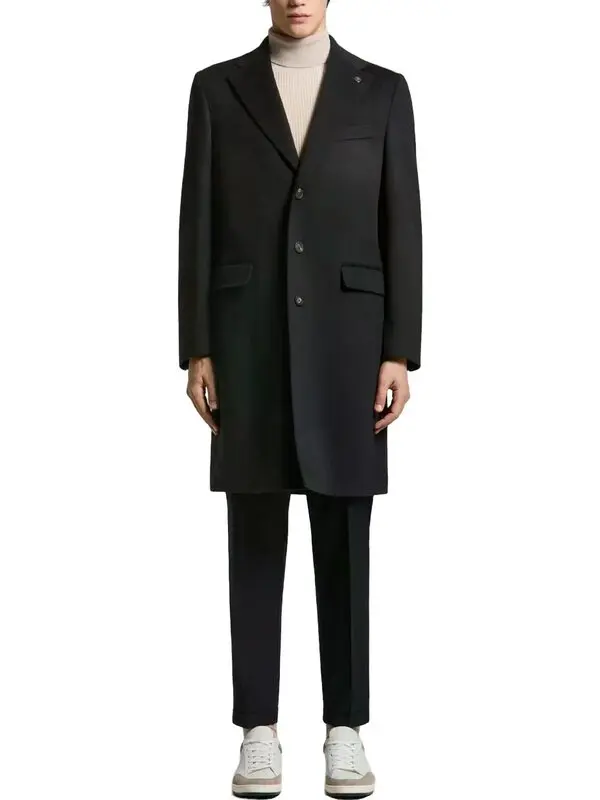 Peserico Single-breasted Notched-lapels Coat - Blue