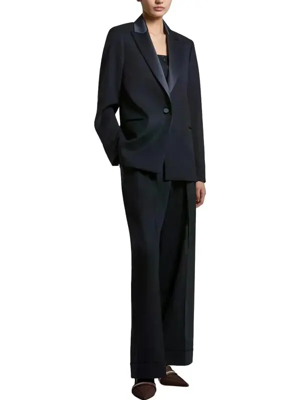 Peserico Satin-lapel Single-breasted Blazer - Blue