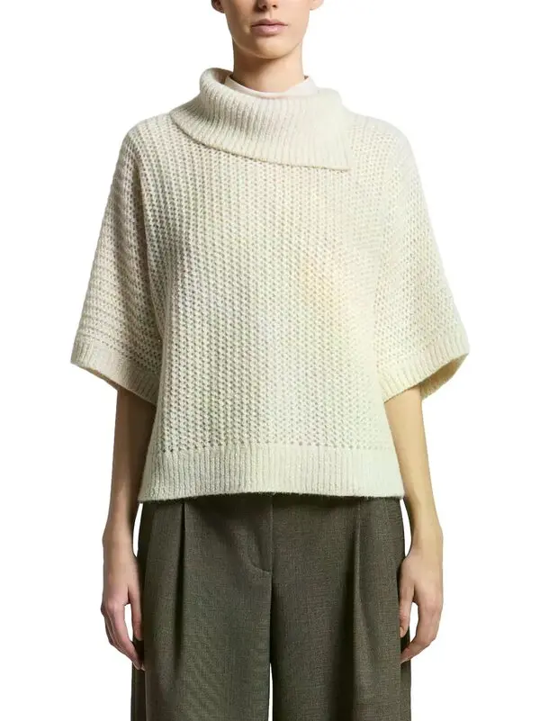 Peserico Waffle-knit Funnel-neck Sweater - Neutrals