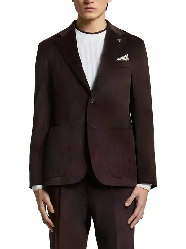 Peserico Corduroy Single-breasted Jacket - Red