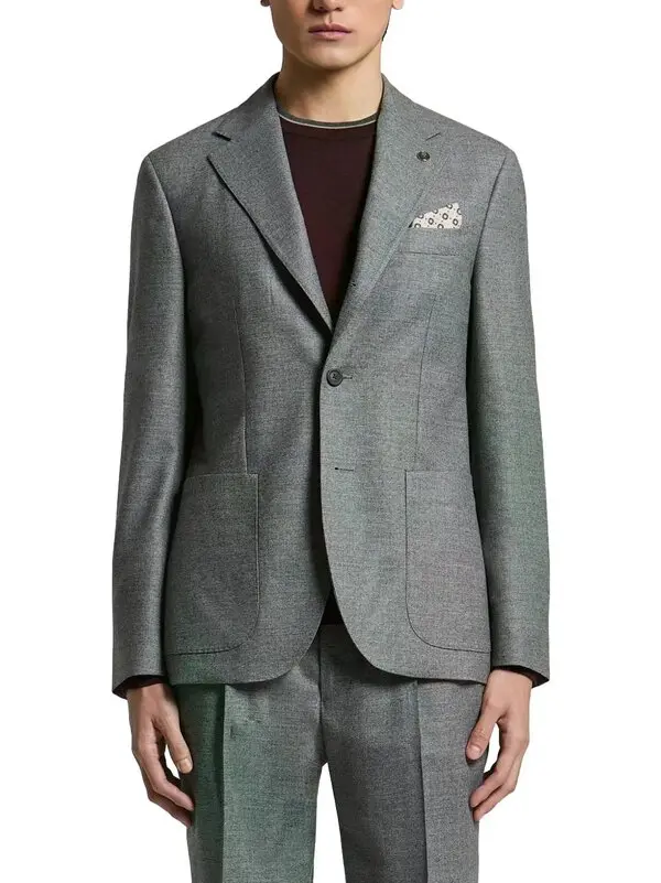 Peserico Single-breasted Notch-lapels Jacket - Grey