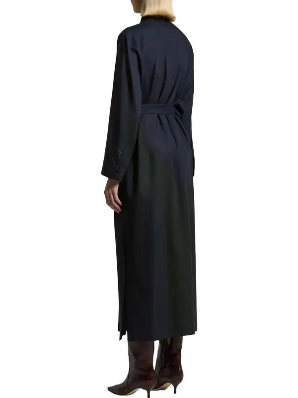 Peserico Embellished-collar Belted Maxi Dress - Blue