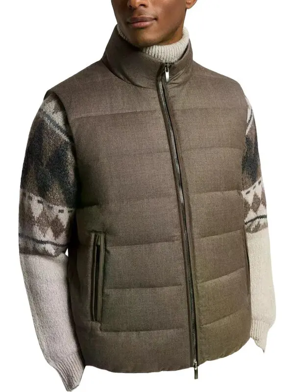 Peserico Quilted Padded Gilet - Brown