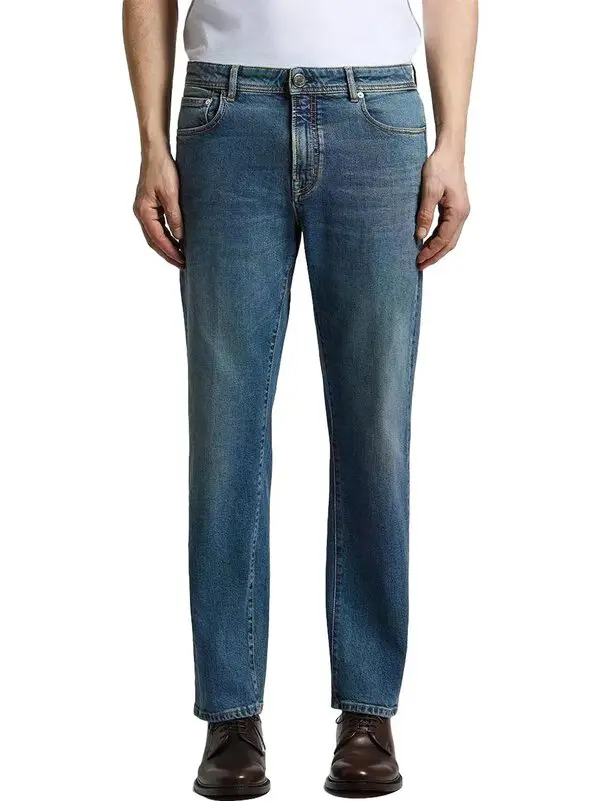 Peserico Faded-effect Straight-leg Jeans - Blue