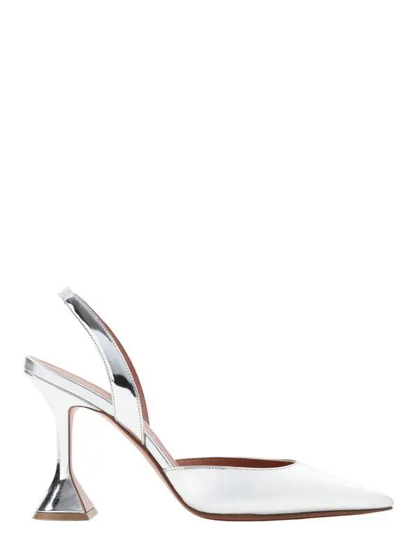 Amina Muaddi Holli Mirror 95 Slingback - Silver