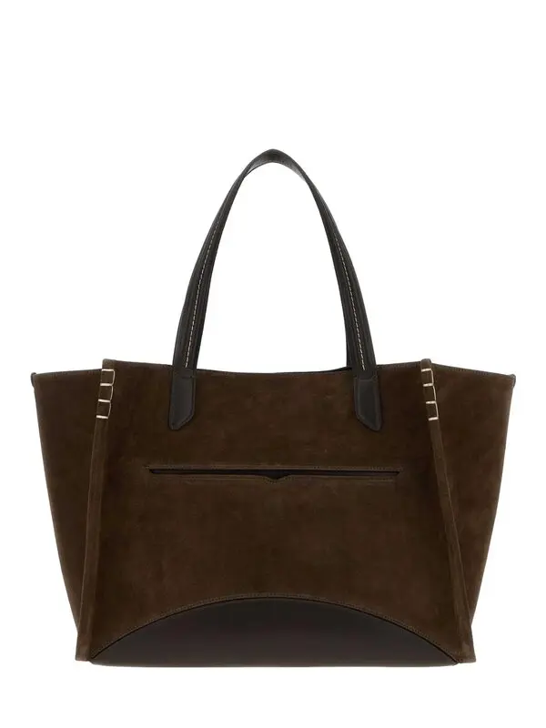 JW Anderson Chocolate Suede Loafer Shopping Bag - Brown