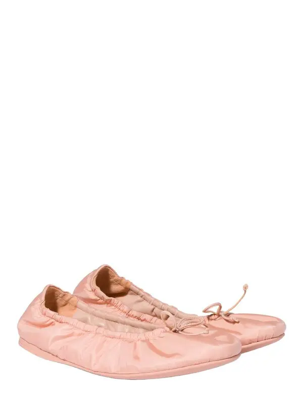 Miu Miu Foldable Technical Fabric Ballerinas - Opal