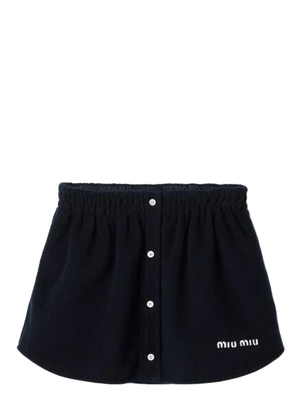Miu Miu Fleece Miniskirt - Navy