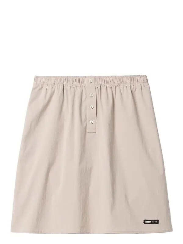 Miu Miu Stretch Poplin Skirt - Limestone