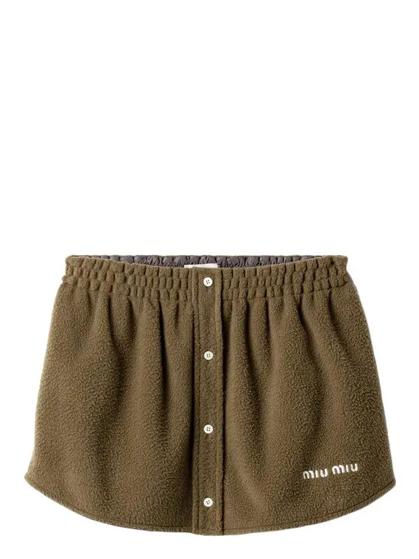 Miu Miu Fleece Miniskirt - Olive Green