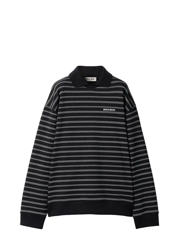 Miu Miu Cotton Sweatshirt - Black/white