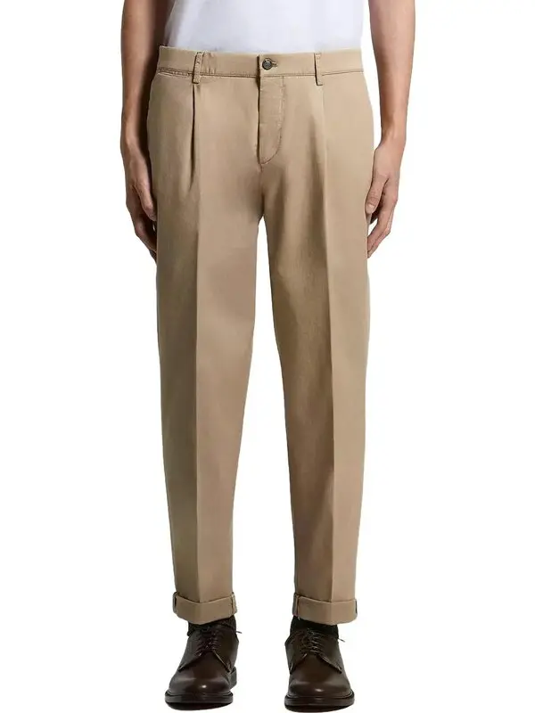 Peserico Pleated Turn-up Trousers - Neutrals