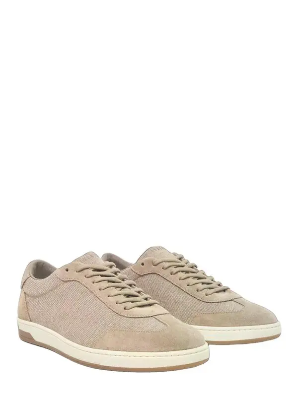 Peserico Suede-panelled Knitted Sneakers - Neutrals