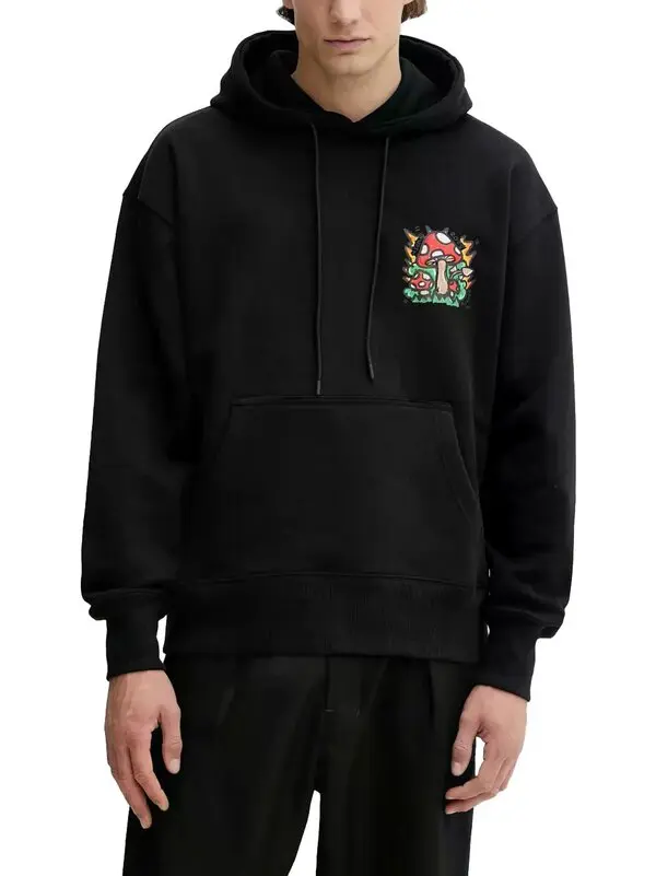 MSGM Mushroom-patch Hoodie - Black