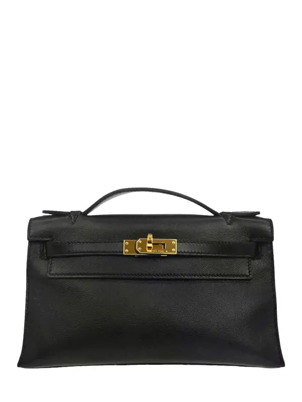 Hermès 2018 Swift Kelly Pochette Tote Bag - Black
