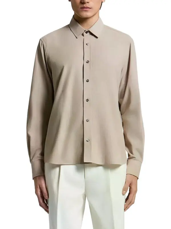Peserico Long-sleeve Button-down Shirt - Neutrals