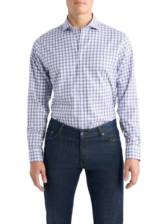 Johnnie-o Stretch Twill Plaid Shirt - Violet