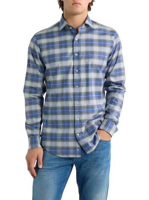 Johnnie-o Grove Plaid Long Sleeve Button Front Shirt - Sound Side