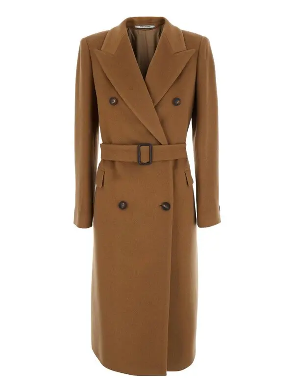 Tagliatore Beige Fabric Coat For - Cream