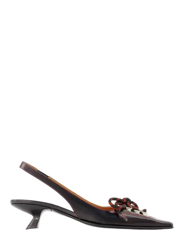 Marni Lace-up Slingback Pumps - Black