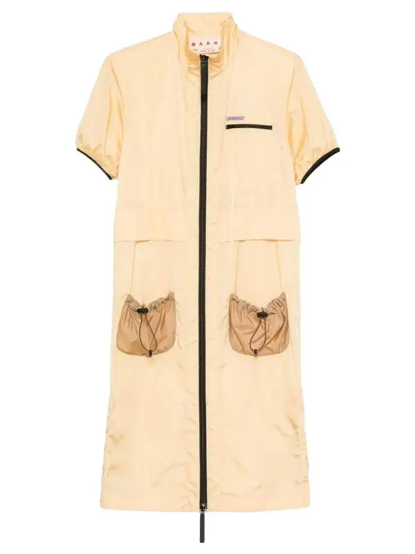 Marni Zip-front Dress With Drawstring Waist - Multicolor