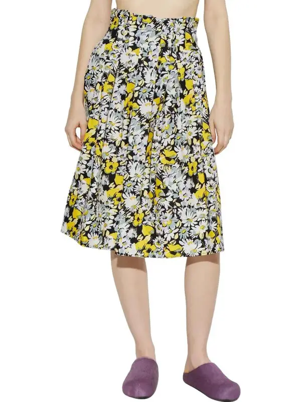 Marni Floral Print Pleated Skirt - Multicolor