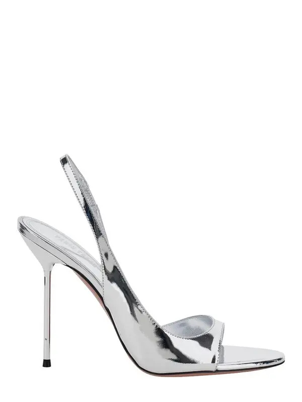 Paris Texas Lidia Slingback Metallic Leather Heels For - Multicolor