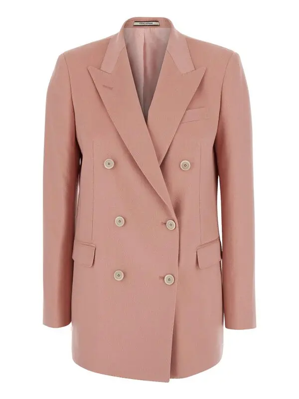 Tagliatore Jasmine' Double-breasted Jacket With Peak Revers In Cashmere For - Pink