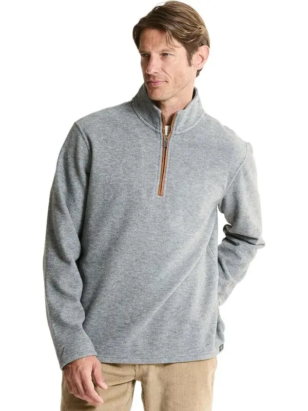 JACHS Wool Blend Knit Quarter Zip - Grey