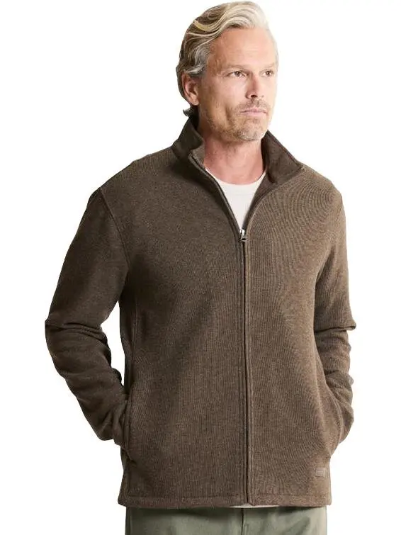 JACHS Brawny Rib Knit Full Zip - Brown