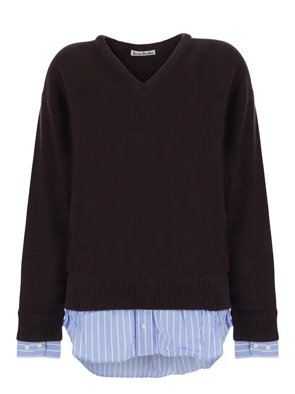 Acne Studios Sweater With High Neck And Long Sleeves In Brown For - Multicolor