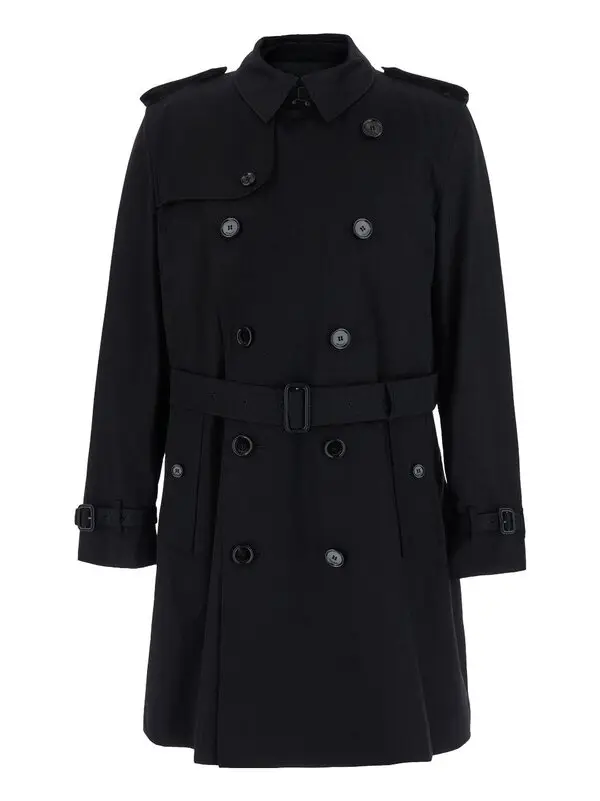 Burberry Trench With Detachable Detail In Black - Multicolor
