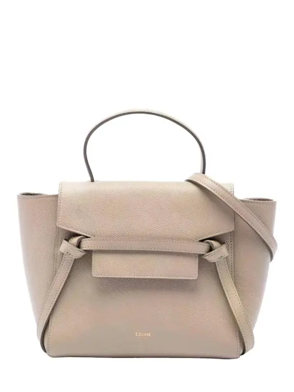 Celine 2018 Nano Grained Calfskin Belt Bag Satchel - Neutrals