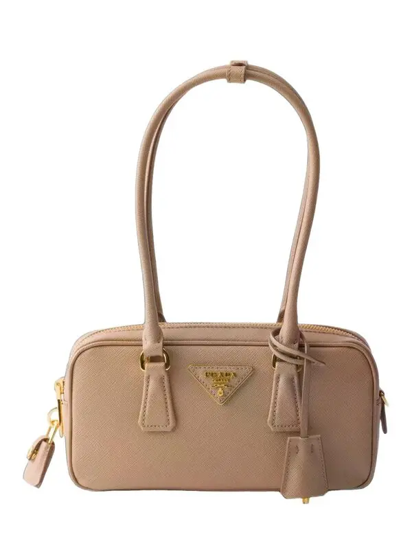 Prada Saffiano-leather Top-handle Mini-bag - Brown