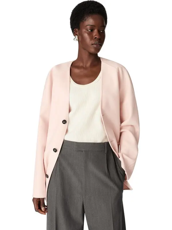 Bottega Veneta Light Wool And Cashmere Coat - Pink Shell