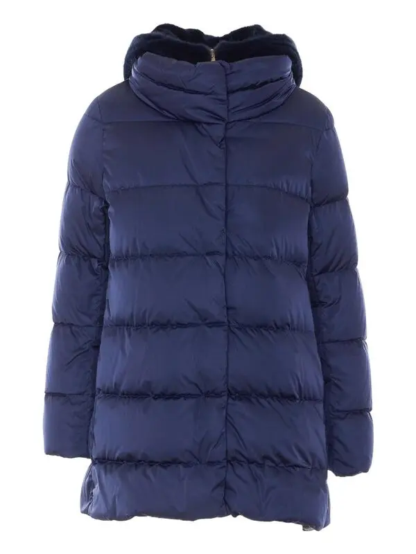 Herno A-shape Satin Down Jacket - Blue