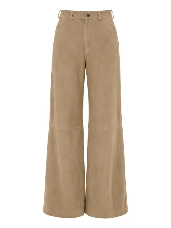 CURATORIA Rivero Suede Pants - Taupe