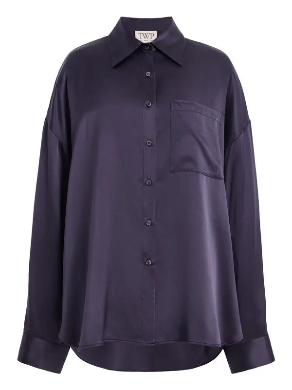 TWP Something Borrowed Silk Shirt - Purple
