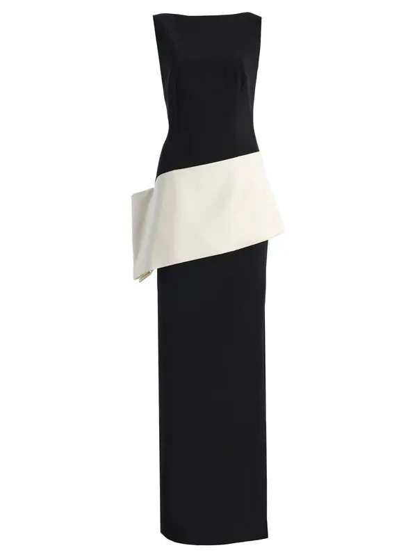 Rachel Gilbert Exclusive Rick Color-blocked Crepe Gown - Black