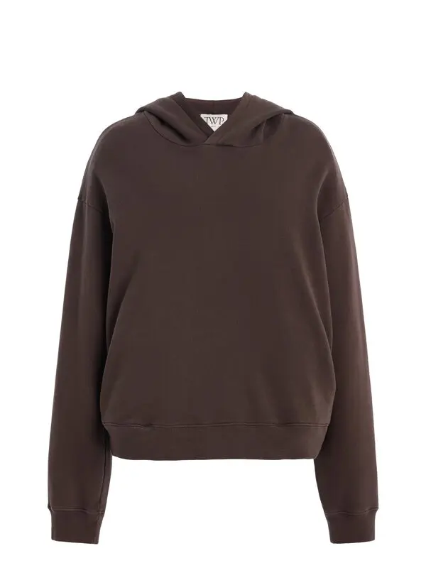 TWP Knit Cotton Hoodie - Brown