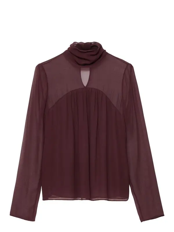 ALLSAINTS Nadia Sheer Silk Top - Red