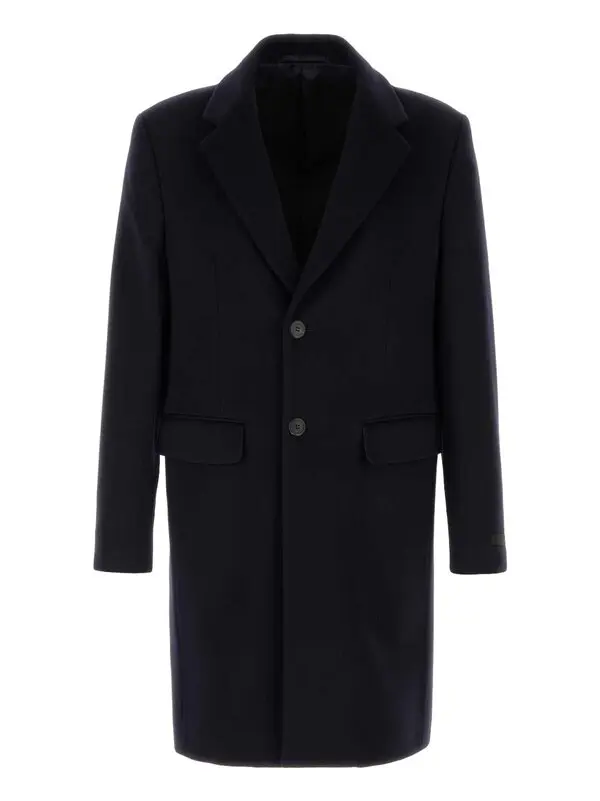 Prada Dark Wool Blend Coat - Multicolor