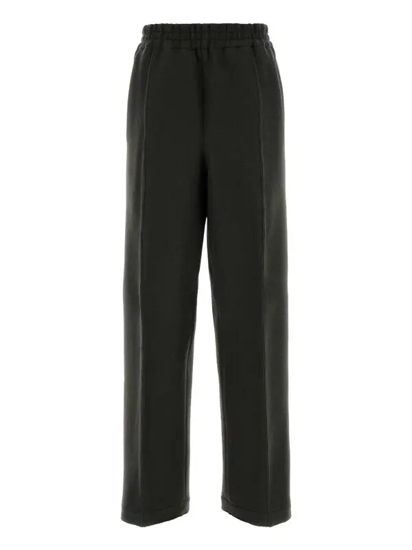 AMI Paris Charcoal Wool Wide-leg Pant - Gray